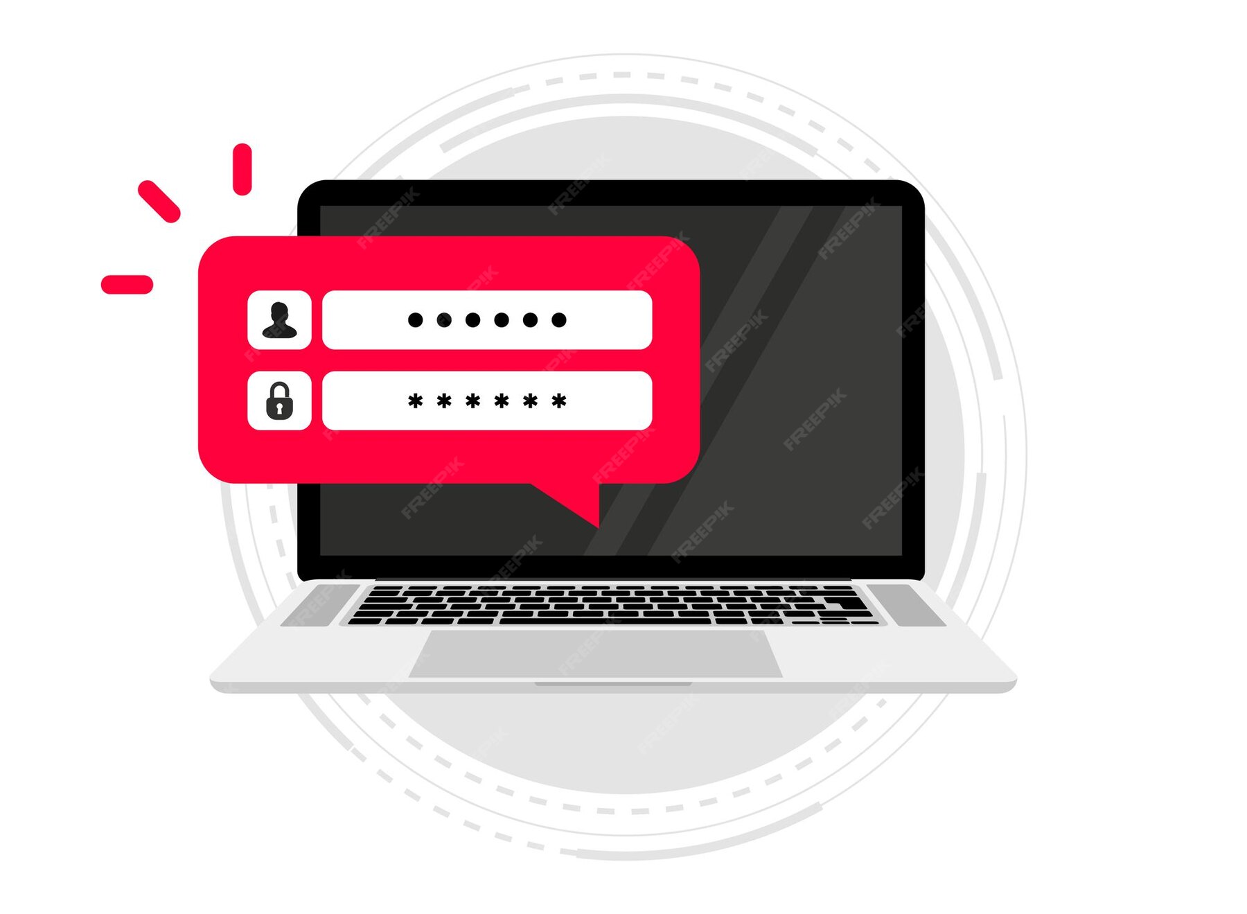 Premium Vector Laptop With Account Login And Password Form Page On
