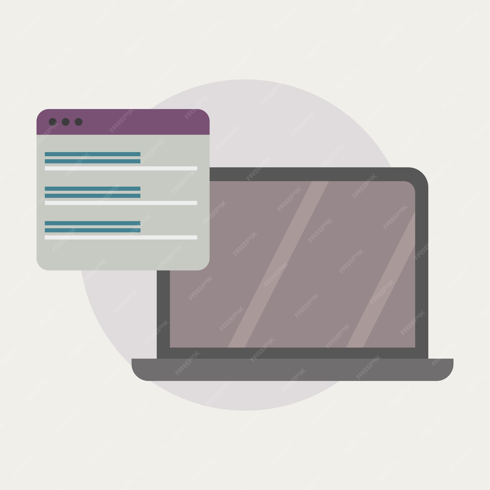 Premium Vector Laptop With Webpage Layout Web Development Concept Programming And Coding User