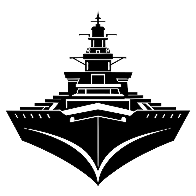 Premium Vector | A large warship vector silhouette black color ... Premium Vector | A large warship vector silhouette black color ...