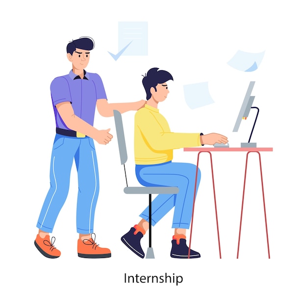 Premium Vector | Latest flat illustration depicting internship Premium Vector | Latest flat illustration depicting internship
