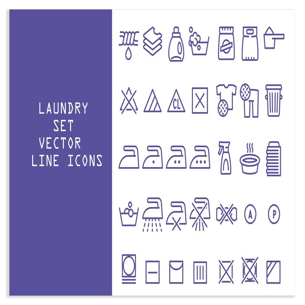 Premium Vector | LAUNDARY SET VECTOR LINE ICONS Premium Vector | LAUNDARY SET VECTOR LINE ICONS