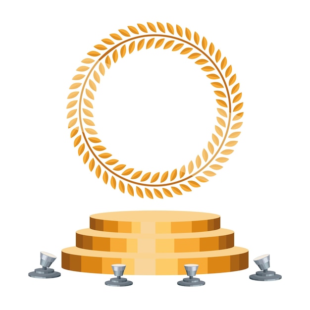 Premium Vector | Laurel wreath with lights award icon Premium Vector | Laurel wreath with lights award icon