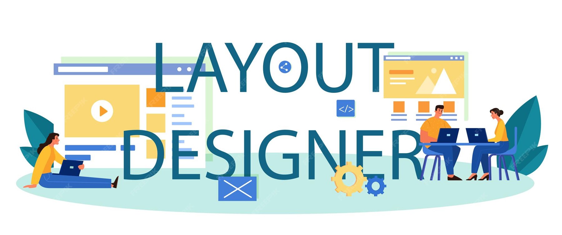 Premium Vector | Layout designer typographic header web development ...
