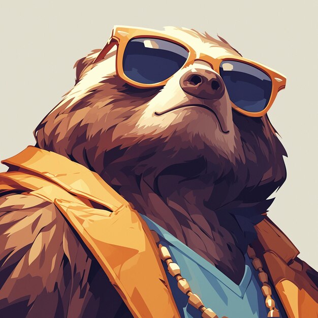 Premium Vector | A lazy sloth judge cartoon style Premium Vector | A lazy sloth judge cartoon style