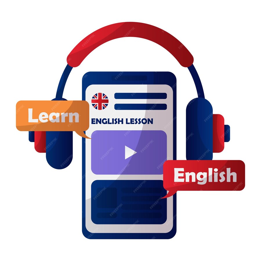 Premium Vector | Learn english online smartphone with headphones phone ... Premium Vector | Learn english online smartphone with headphones phone ...
