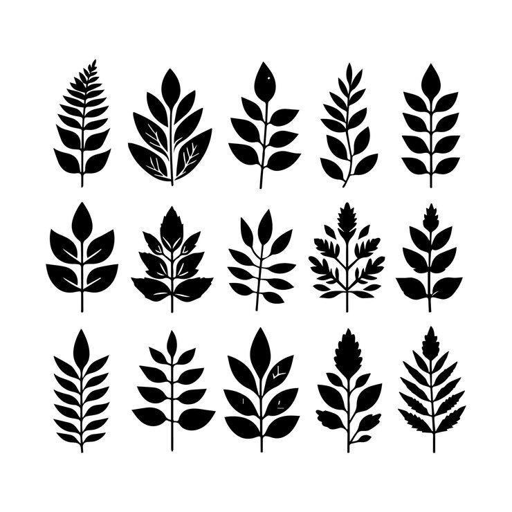 Premium Vector | Leaves foliage greenery foliage silhouette editable ... Premium Vector | Leaves foliage greenery foliage silhouette editable ...