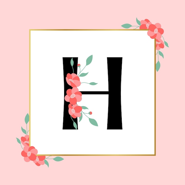 Premium Vector | Letter H floral Feminine Logo Premium Vector | Letter H floral Feminine Logo