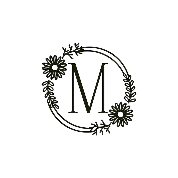 Premium Vector | Letter m floral logo Premium Vector | Letter m floral logo