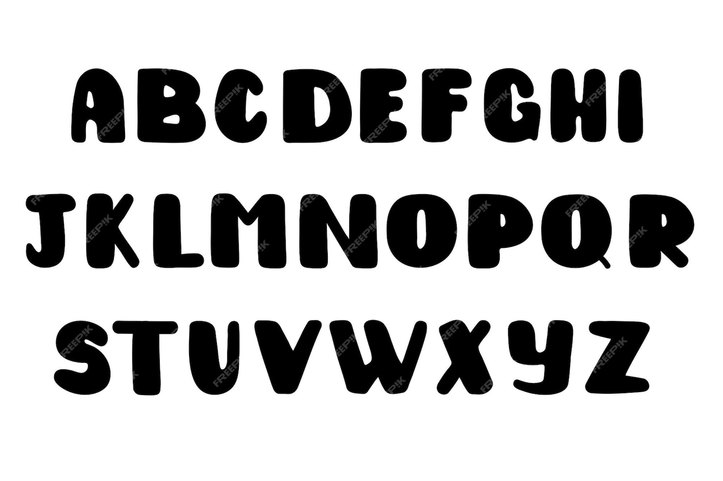 Premium Vector | Lettering bold font isolated on white. Alphabet, abc ... Premium Vector | Lettering bold font isolated on white. Alphabet, abc ...