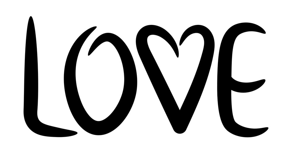 Premium Vector Lettering Love Black Letters Isolated On White