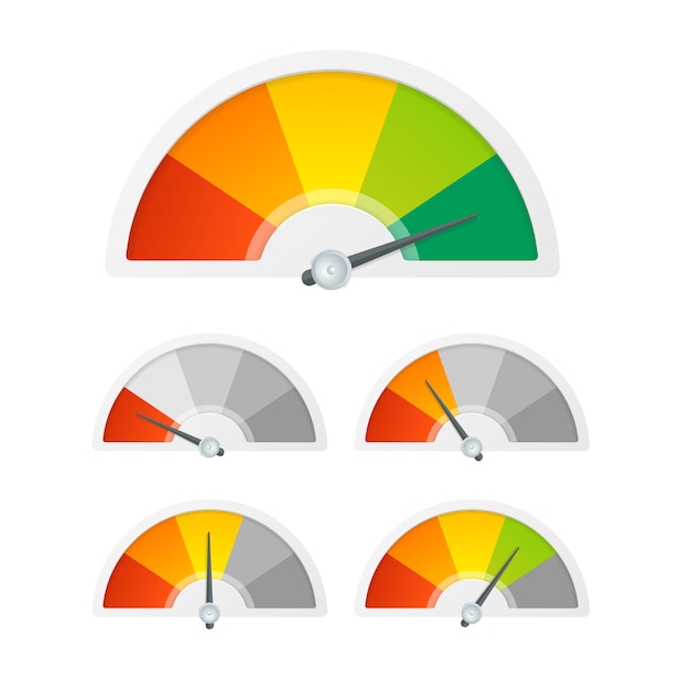 Premium Vector | Level indicator set on a white vector illustration of ... Premium Vector | Level indicator set on a white vector illustration of ...