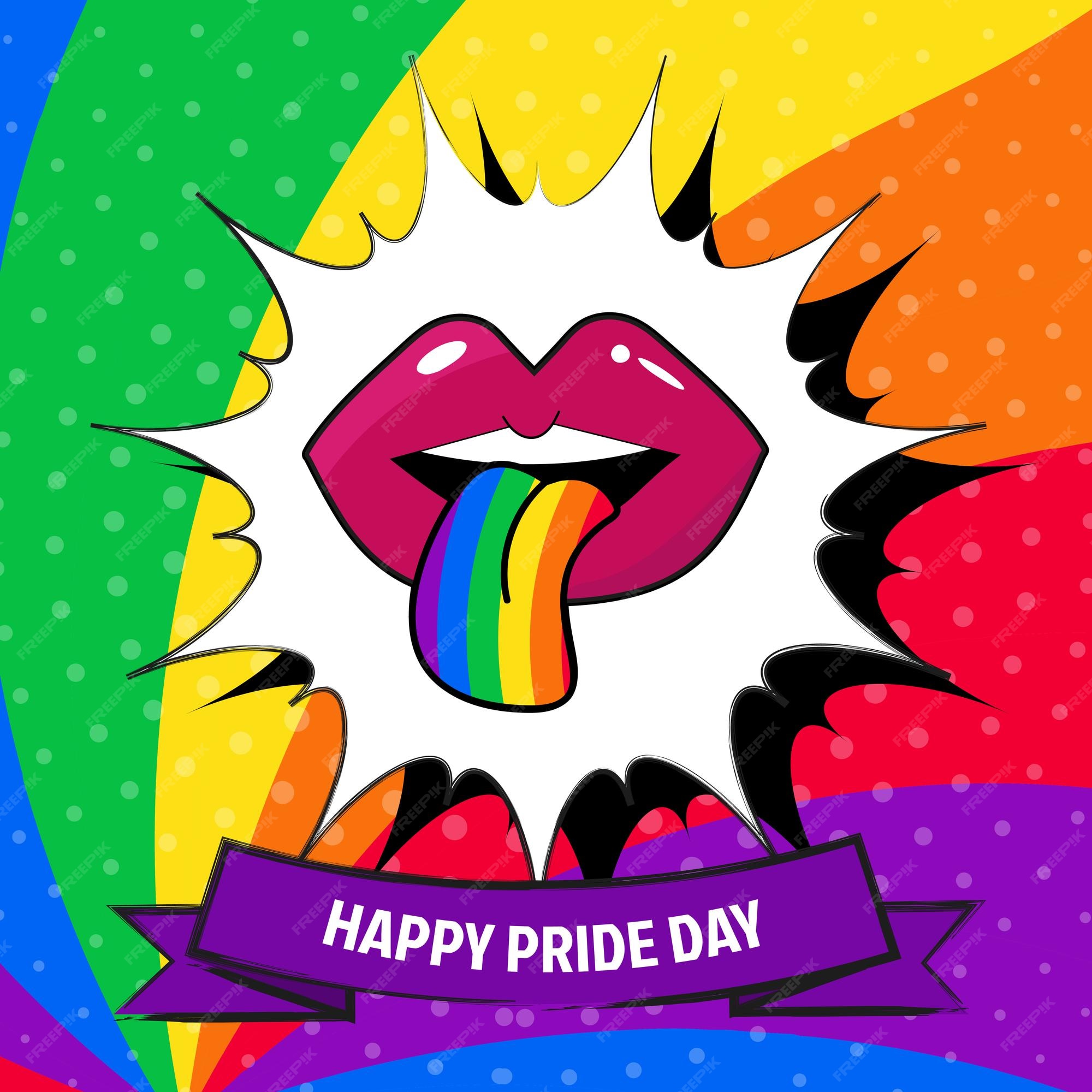 Premium Vector Lgbt Rainbow Tongue With Colorful Background World