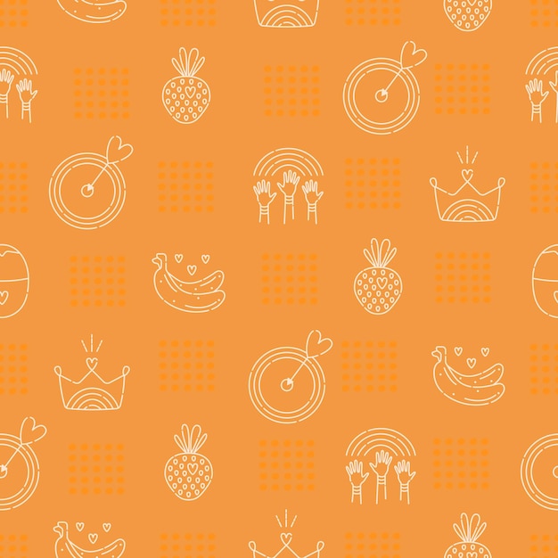 Premium Vector Lgbt Seamless Pattern Vector Orange Background