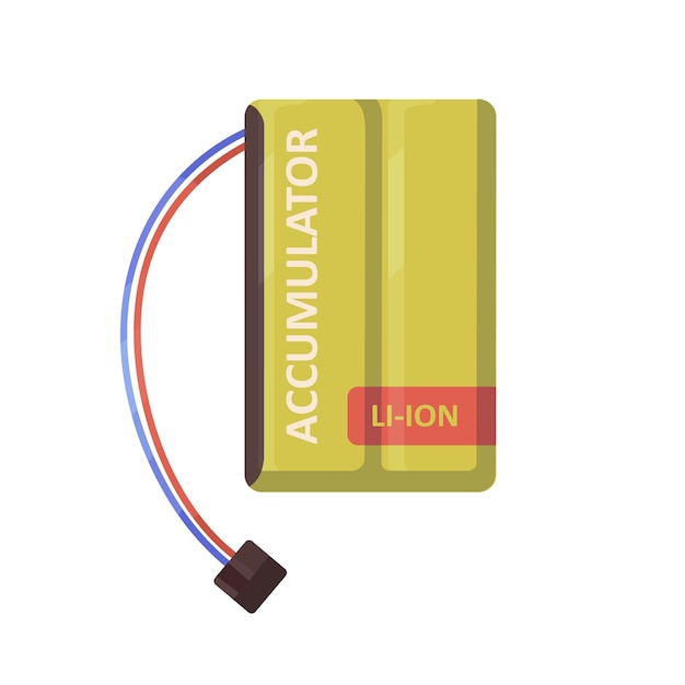 Premium Vector | Li-ion accumulator with wires, cables and terminal ... Premium Vector | Li-ion accumulator with wires, cables and terminal ...