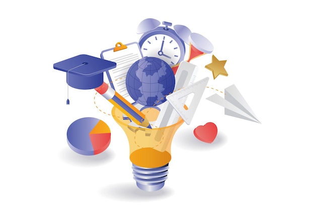 Premium Vector | Light bulb education concept idea Premium Vector | Light bulb education concept idea