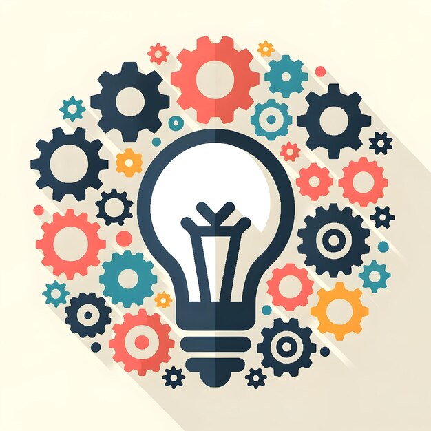 Premium Vector | Lightbulb with gears and cogs vector design Premium Vector | Lightbulb with gears and cogs vector design