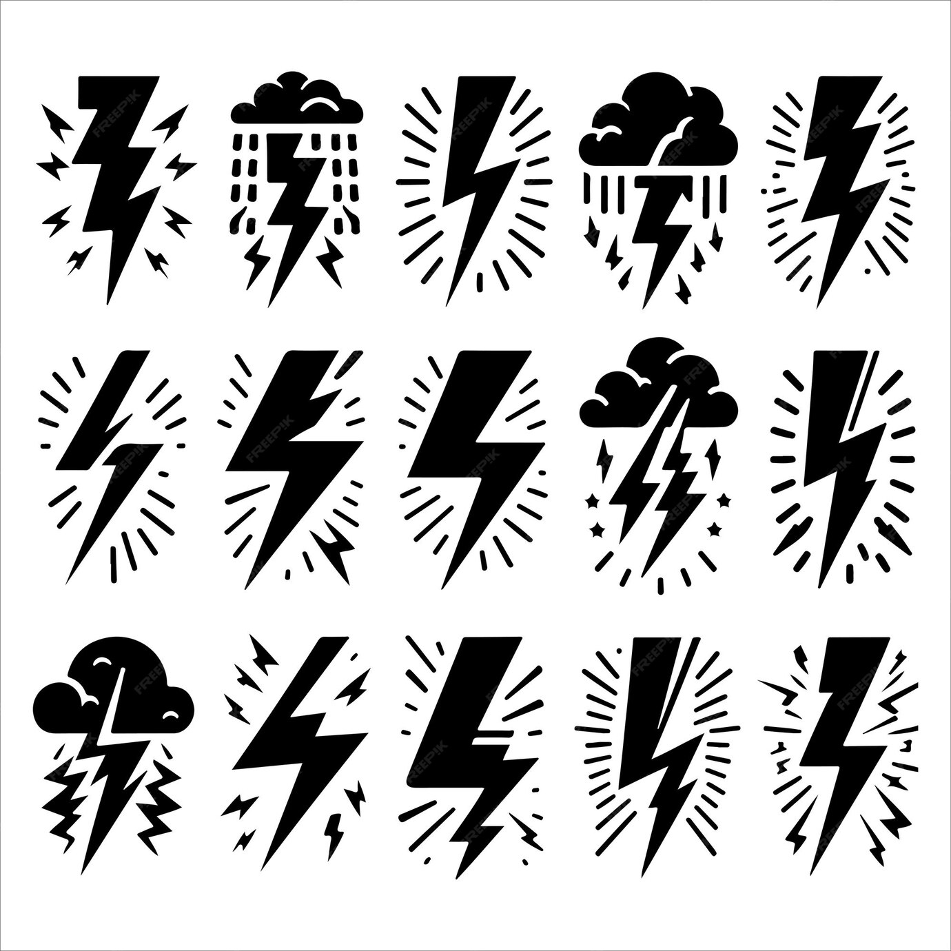 Lightning vector Lightning bolt icon silhouette vector set Lightning ... Lightning vector Lightning bolt icon silhouette vector set Lightning ...