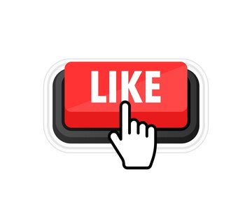 Premium Vector | Like button with cursor pointer click vector web button