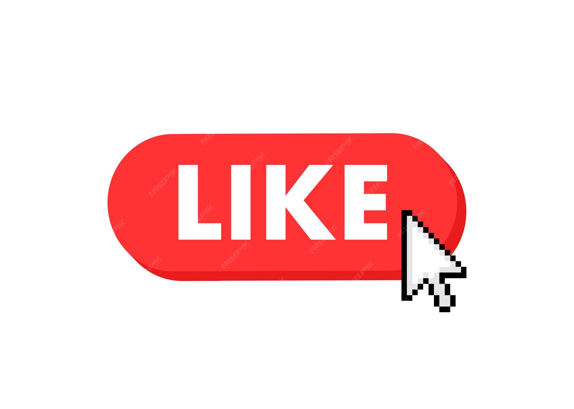 Premium Vector | Like button with cursor pointer click vector web button