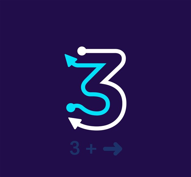 Premium Vector | Linear number 3 logo. Unique logo. Abstract number ... Premium Vector | Linear number 3 logo. Unique logo. Abstract number ...