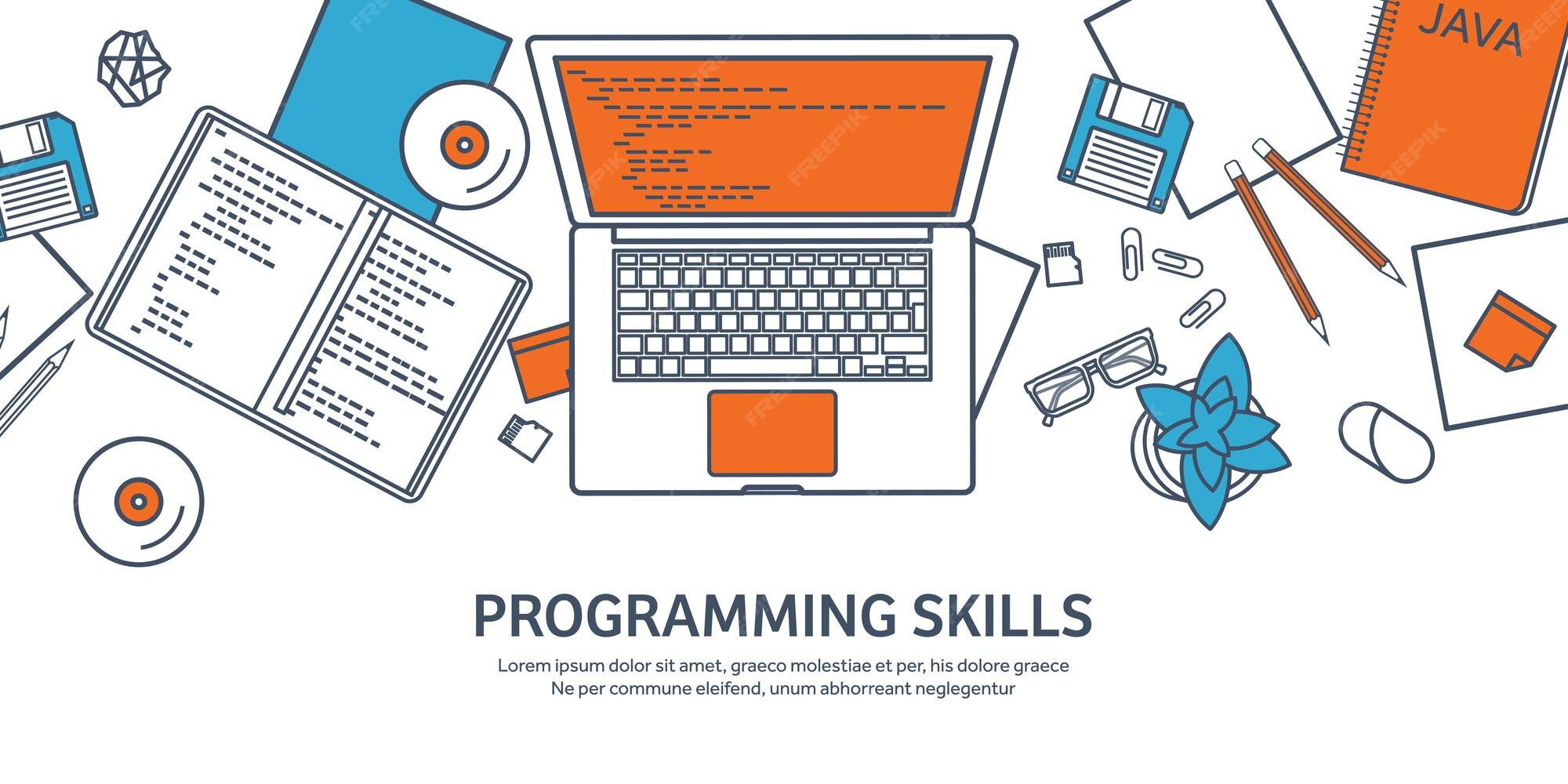Premium Vector Lined Programming Coding And Seo Outline Computing