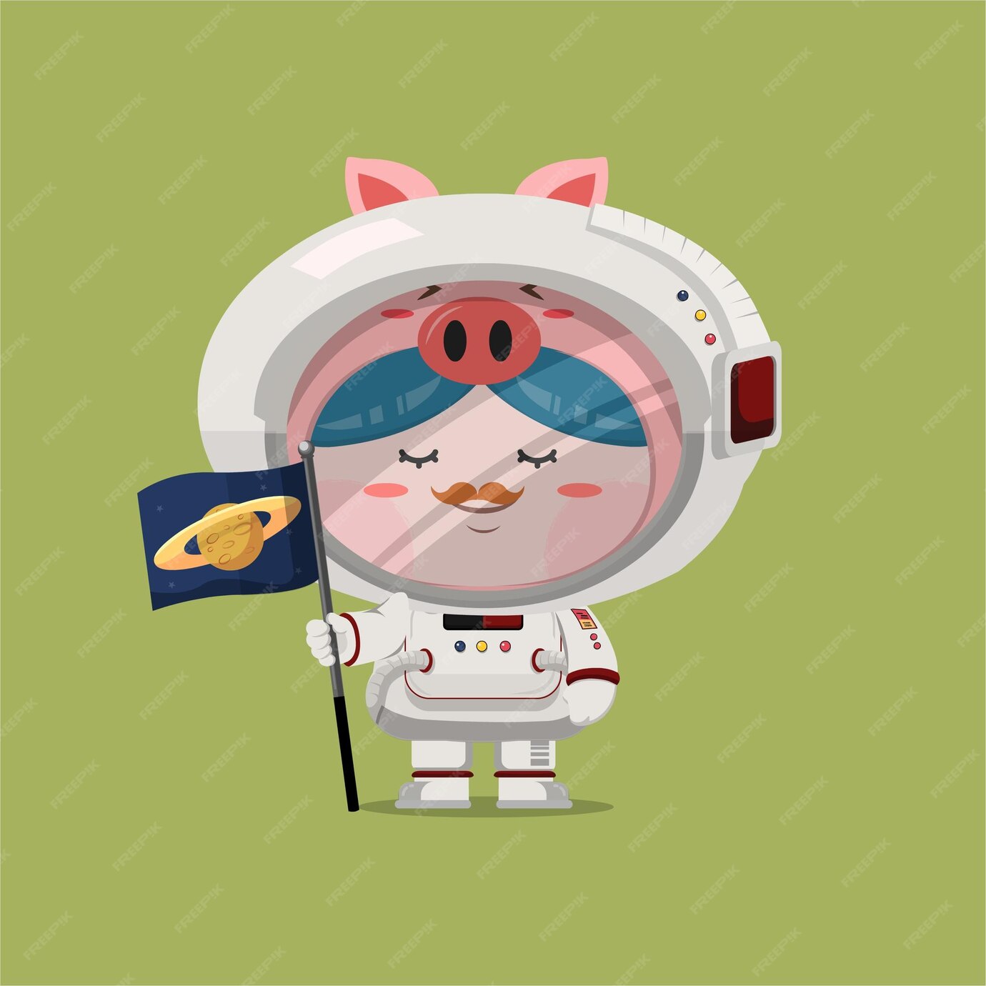 Premium Vector | A little boy wearing astronaut pig costume Premium Vector | A little boy wearing astronaut pig costume