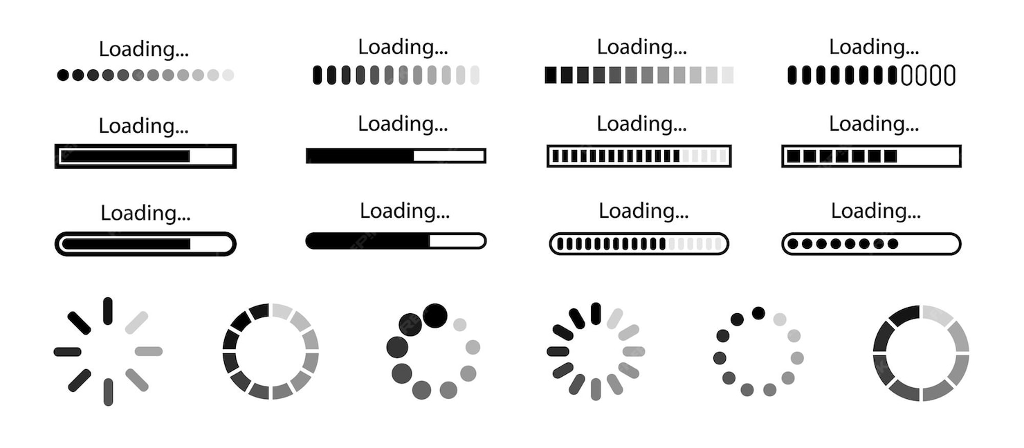 Premium Vector | Loading bar icons Set loading bar progress icon Circle ...