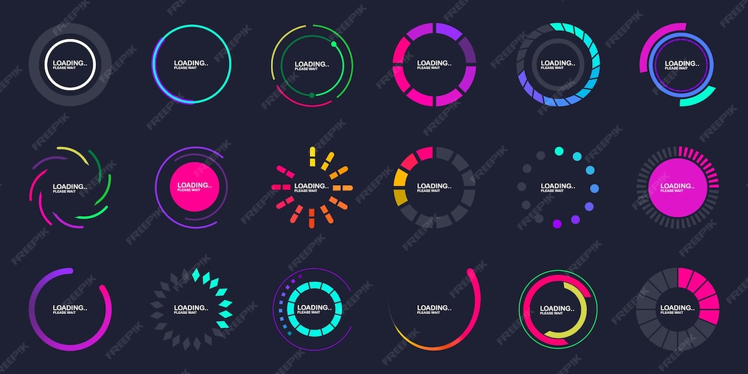 Premium Vector | Loading circle bar collection loading progress or status bar set of round ...
