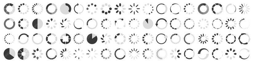 Premium Vector | Loading circle bar icon collection buffer loader or ...