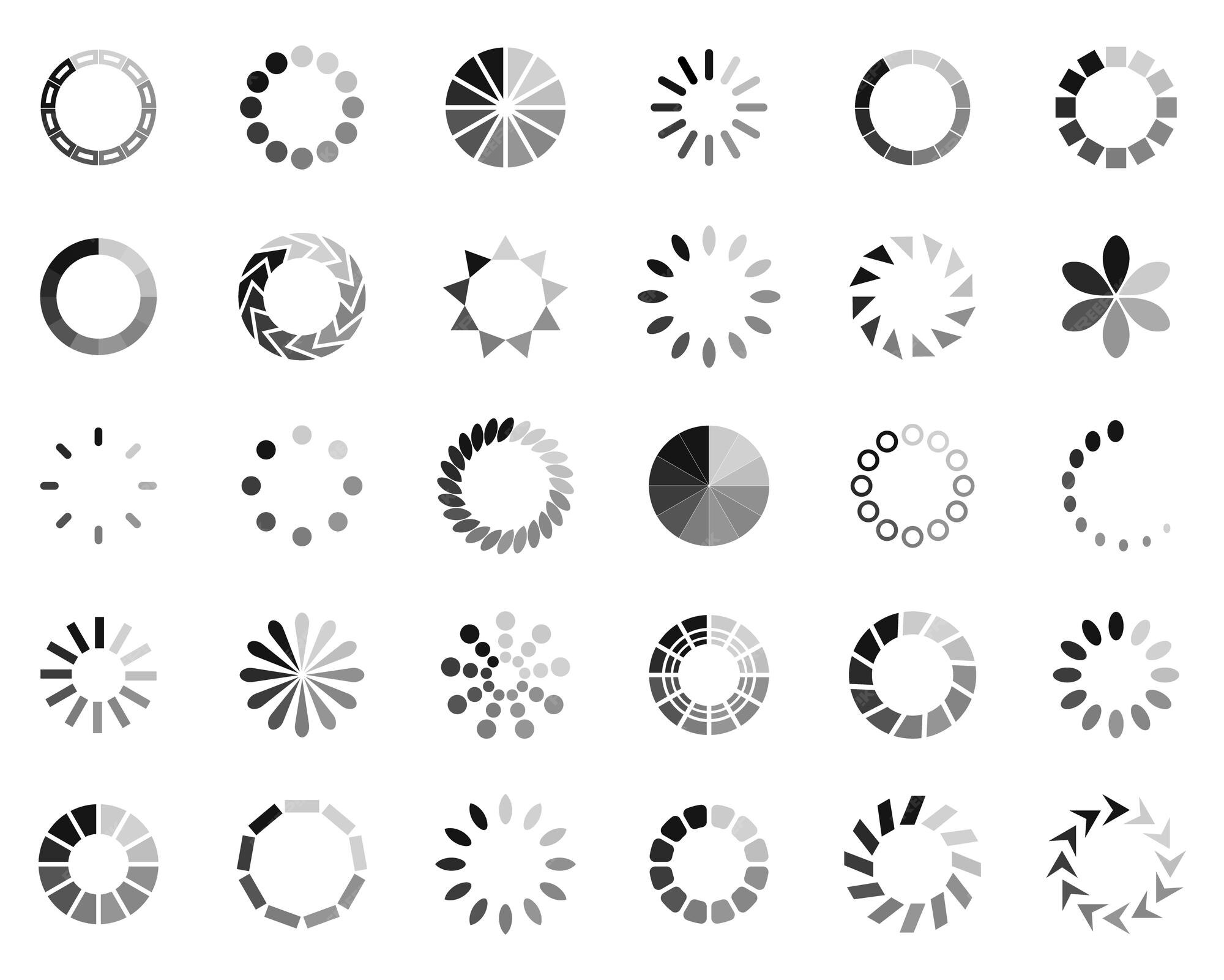 Premium Vector | Loading circle bar icon collection Buffer loader or ...