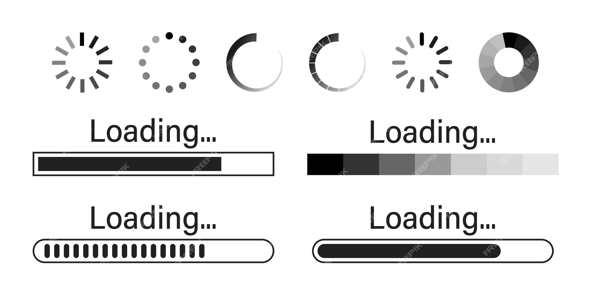 Premium Vector | Loading icons Set of loading icon on white background ... Premium Vector | Loading icons Set of loading icon on white background ...