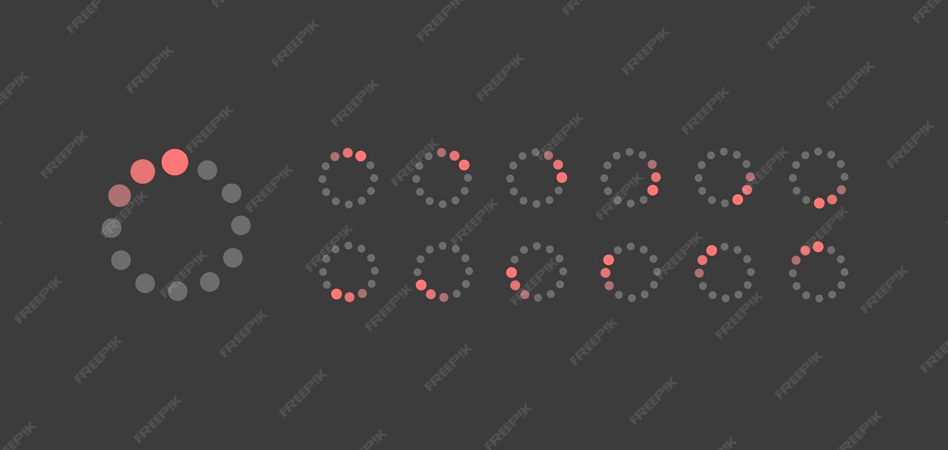 Загрузка буфера икона спиннер сприт лист вращение веб-игра ui дизайн | Премиум векторы