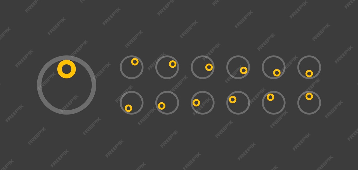 로딩 버퍼 아이콘 스피너 스프라이트 시트 회전 웹 게임 Ui 디자인 프리미엄 벡터