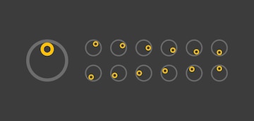 로딩 버퍼 아이콘 스피너 스프라이트 시트 회전 웹 게임 UI 디자인 | 프리미엄 벡터