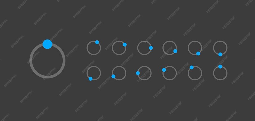 Загрузка буфера икона спиннер сприт лист вращение веб-игра ui дизайн | Премиум векторы