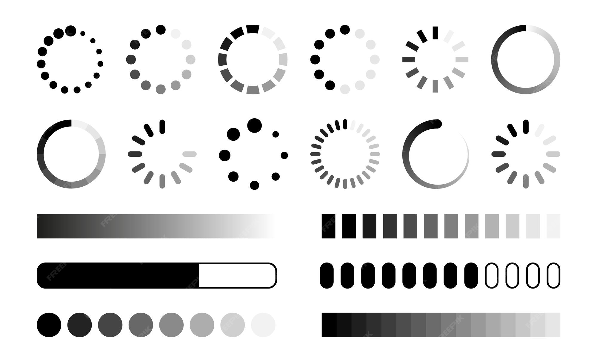 Premium Vector Loading Process Bar Element Collection Set Of Loading Icons Progress Bar