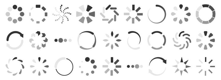 Premium Vector | Loading process bar round element collection Set of ...