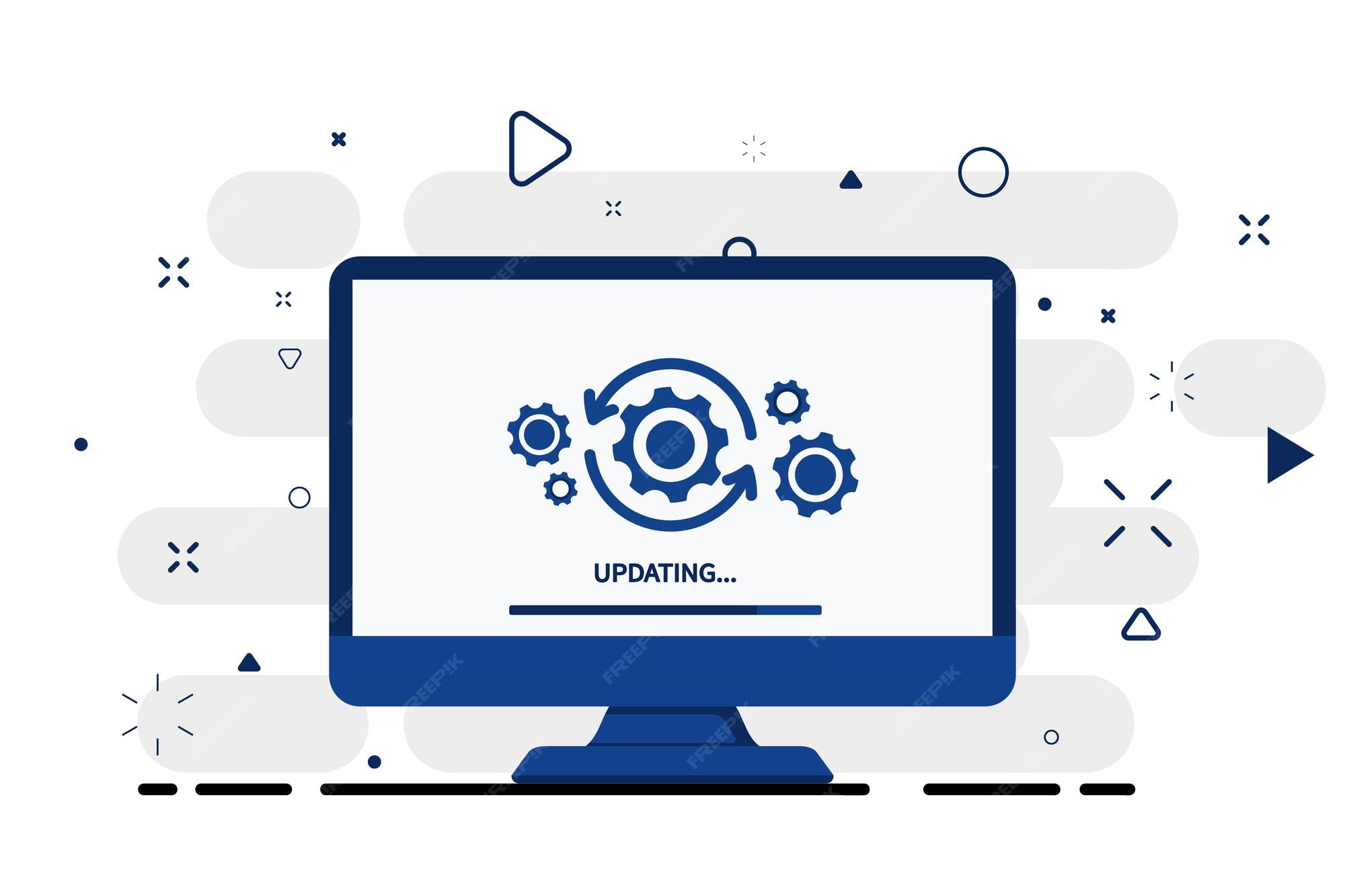 Premium Vector | Loading process in computer screen system software update data upgrade or ...