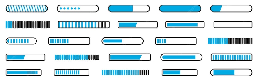 Premium Vector | Loading progress bar icon collection set of progress ...