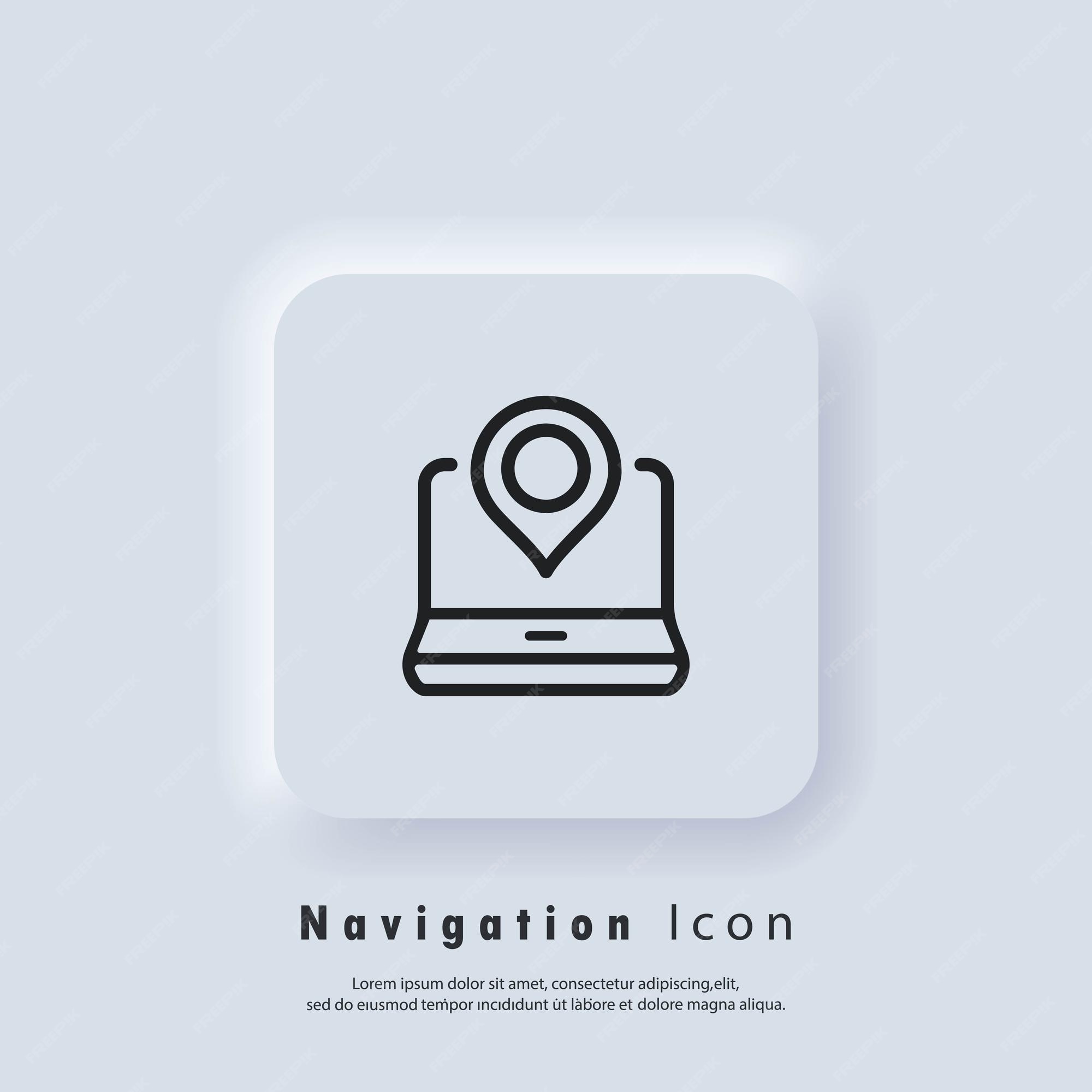 Premium Vector | Location icon. Pointer icon on laptop. GPS location. Map pin icons. Vector EPS ...