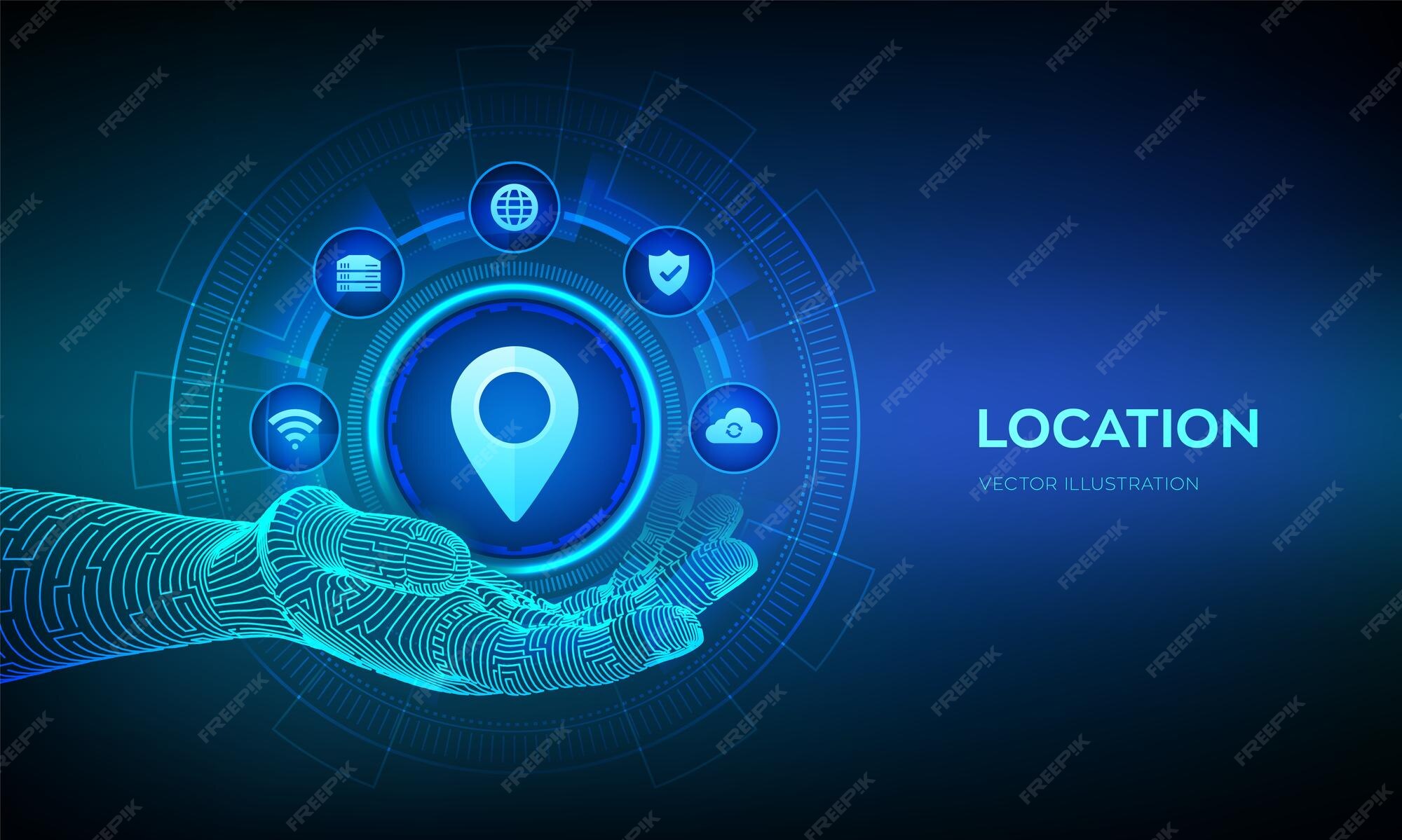 Местоположение значок точки местоположения в роботизированной руке