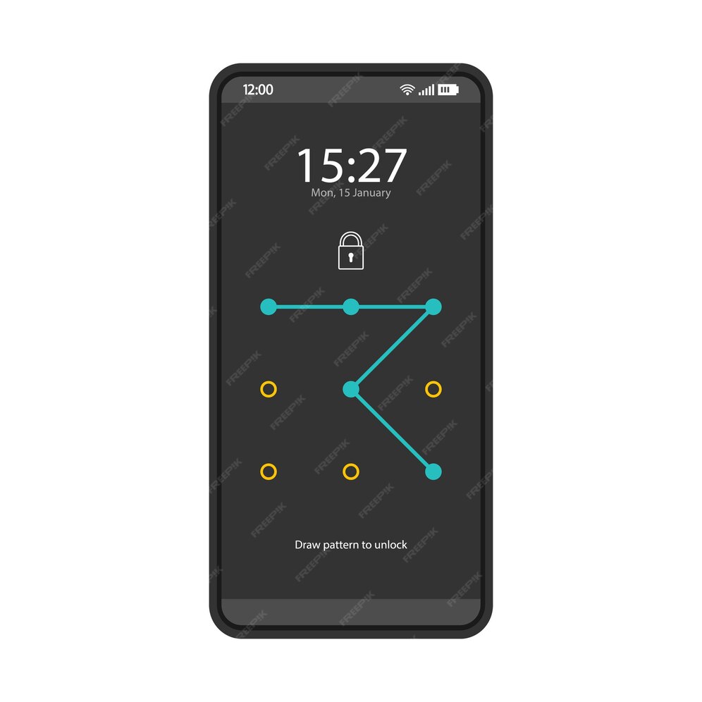 Premium Vector | Lock screen smartphone interface vector template Pattern password Mobile lock ...