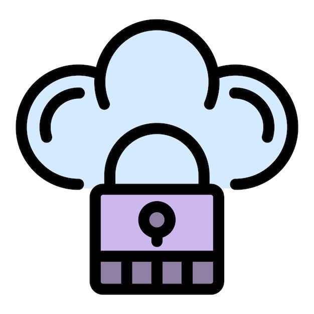 Premium Vector | Locked data cloud icon outline locked data cloud ... Premium Vector | Locked data cloud icon outline locked data cloud ...