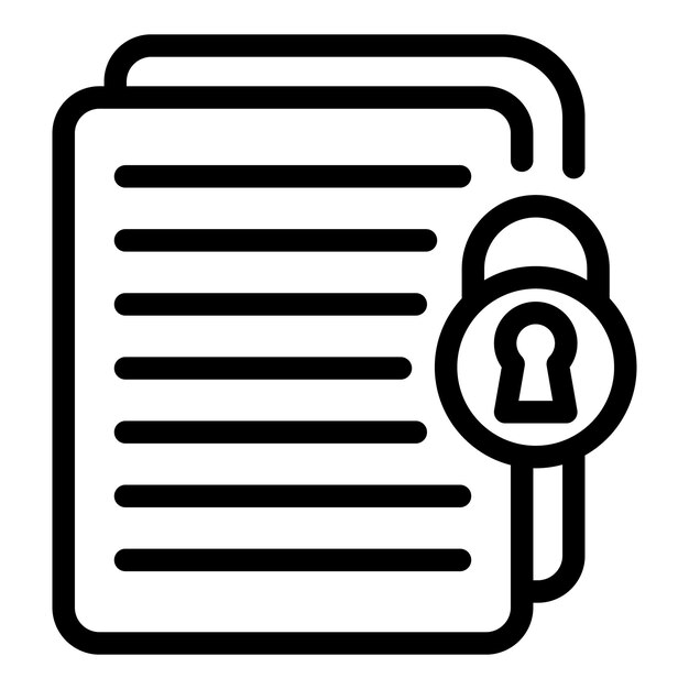 Premium Vector | Locked documents icon outline locked documents vector ... Premium Vector | Locked documents icon outline locked documents vector ...