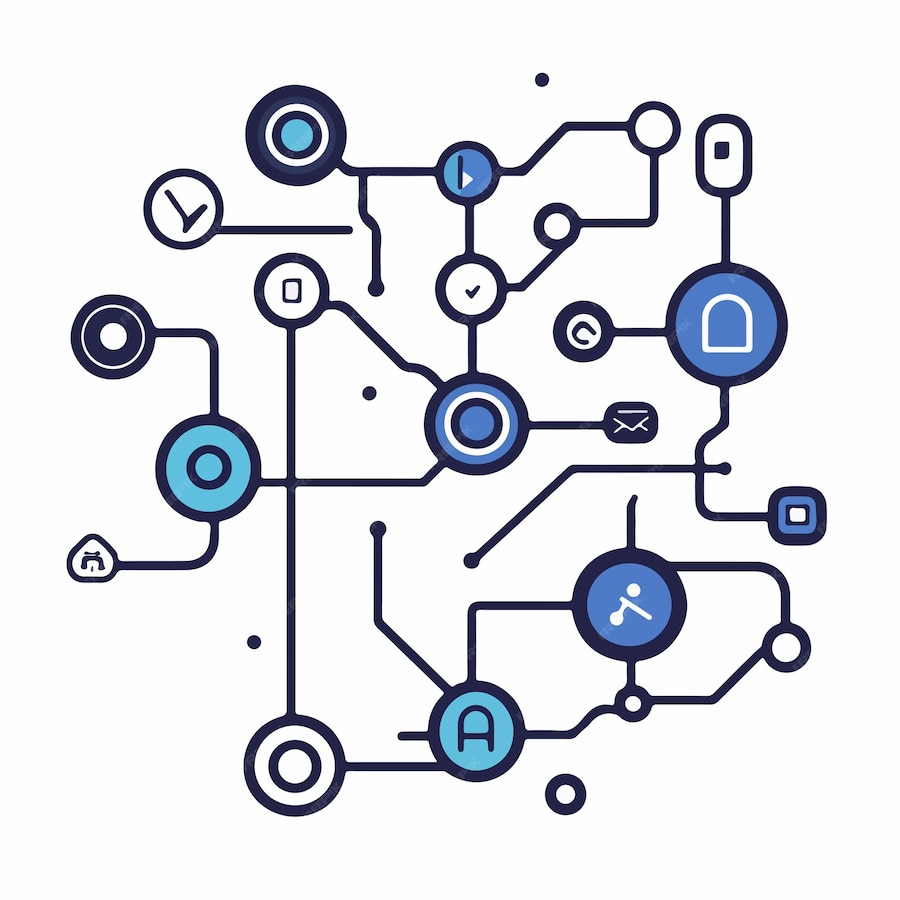 Logic Sequence Interactions Algorithm Diagram | Premium AI-generated vector