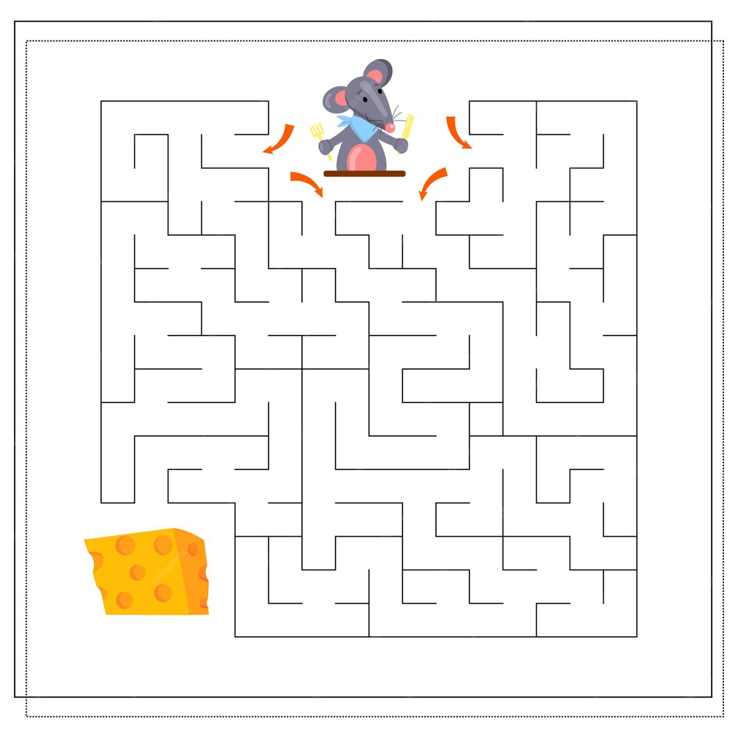 Premium Vector | A logical game for children help the rat to pass the ... Premium Vector | A logical game for children help the rat to pass the ...
