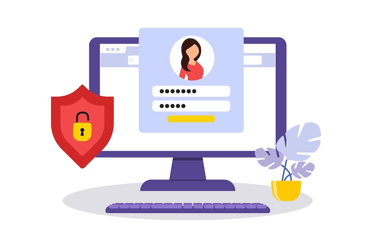 Premium Vector Login Form On Computer Screen User Authorization Sign
