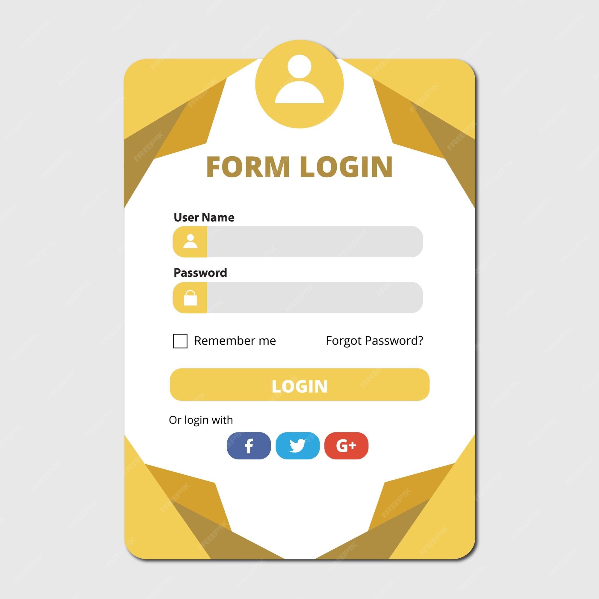 Premium Vector | Login form template with an elegant and modern frame Premium Vector | Login form template with an elegant and modern frame