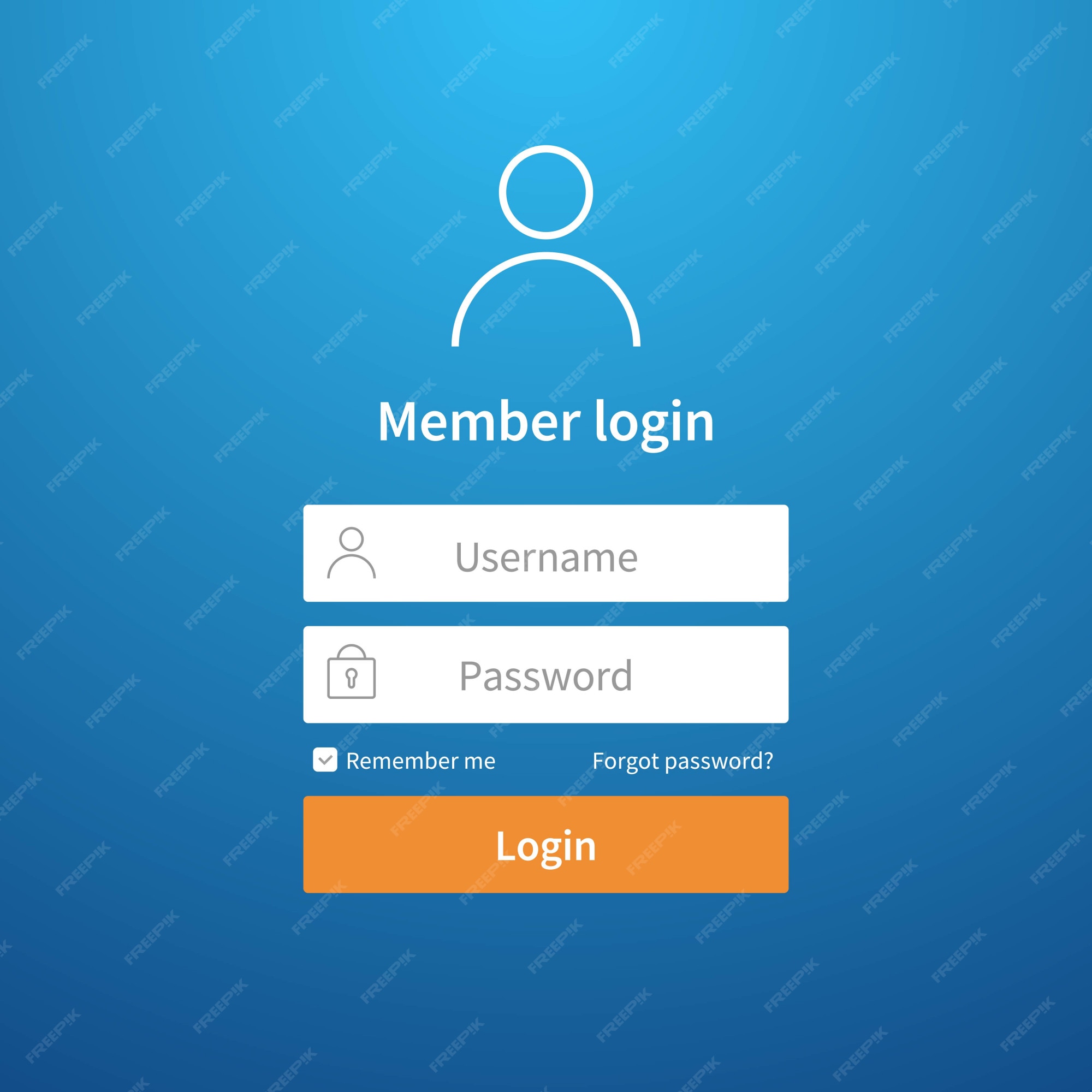 Premium Vector | Login form. Website ui account screen page register ...