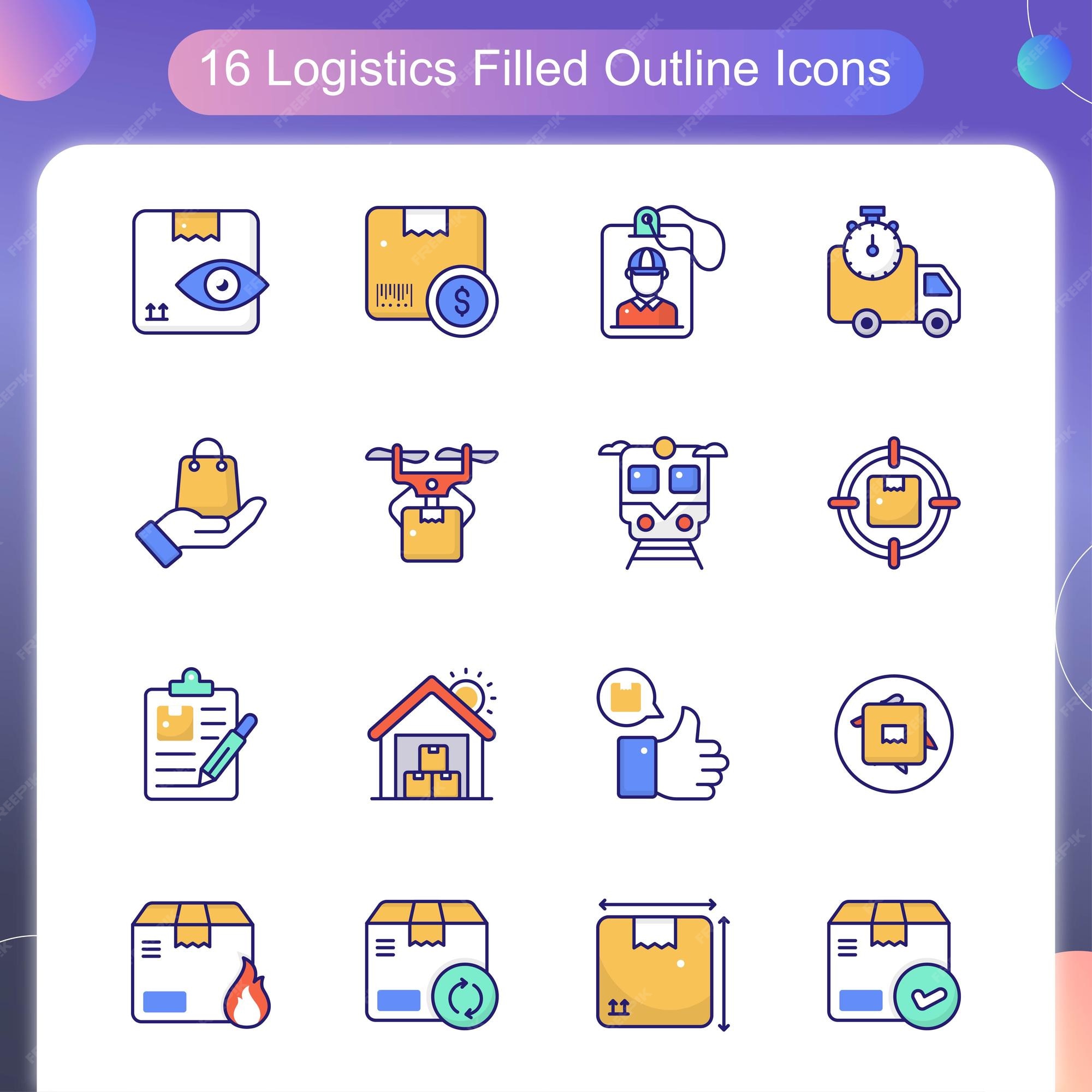 Premium Vector | Logistic vector filled outline icon set 15 Premium Vector | Logistic vector filled outline icon set 15